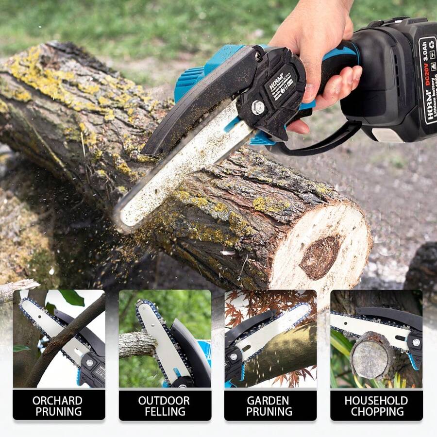 Hormy 6 Inches Brushless Chainsaw Dual Battery Pack 18V Pruning Saw ...