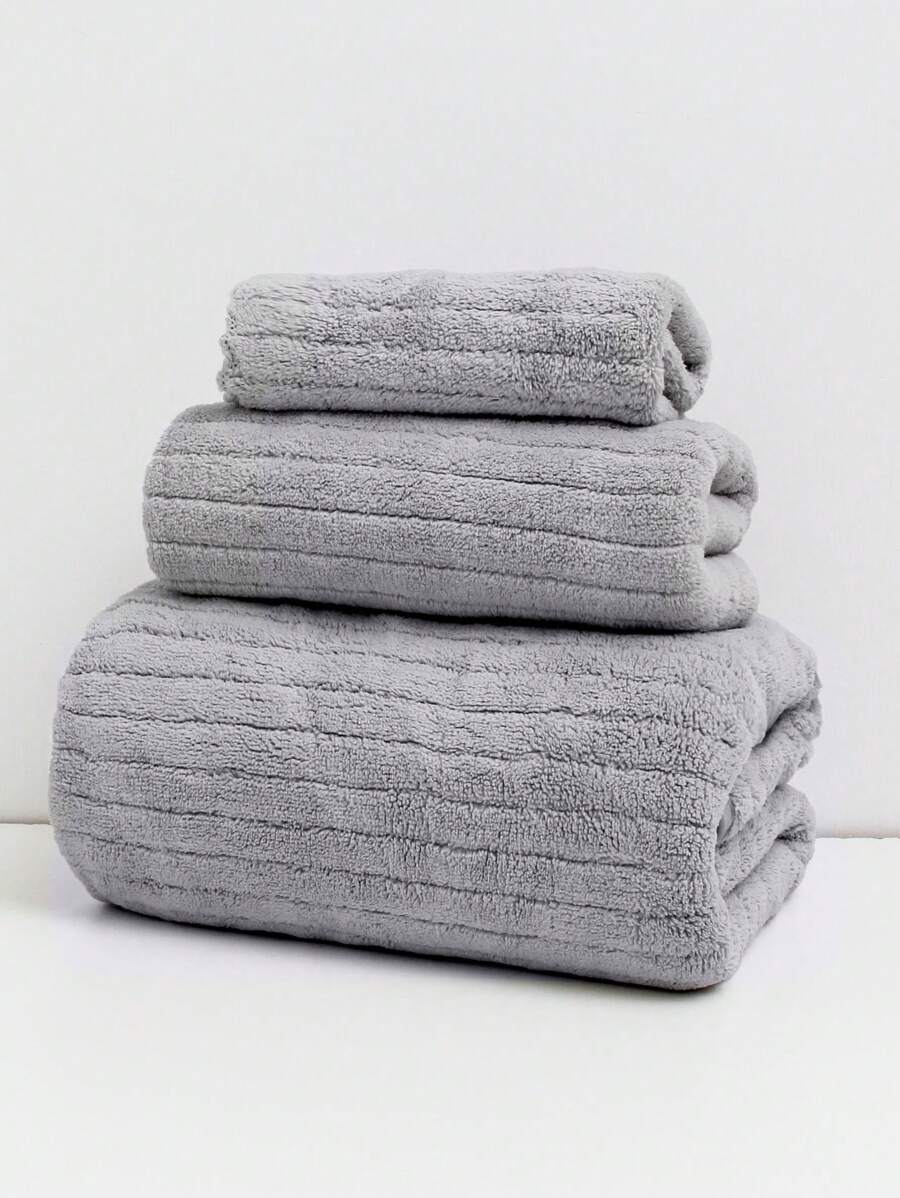 Ensemble de 3 pièces de serviettes de bain à rayures, comprenant 1 ...