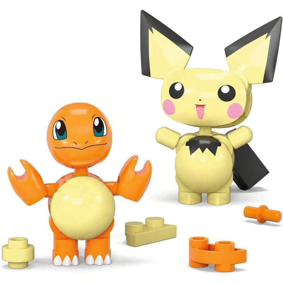 Mega Pokemon Poke Ball 2-Pack, Pichu And Charmander Action Figure ...