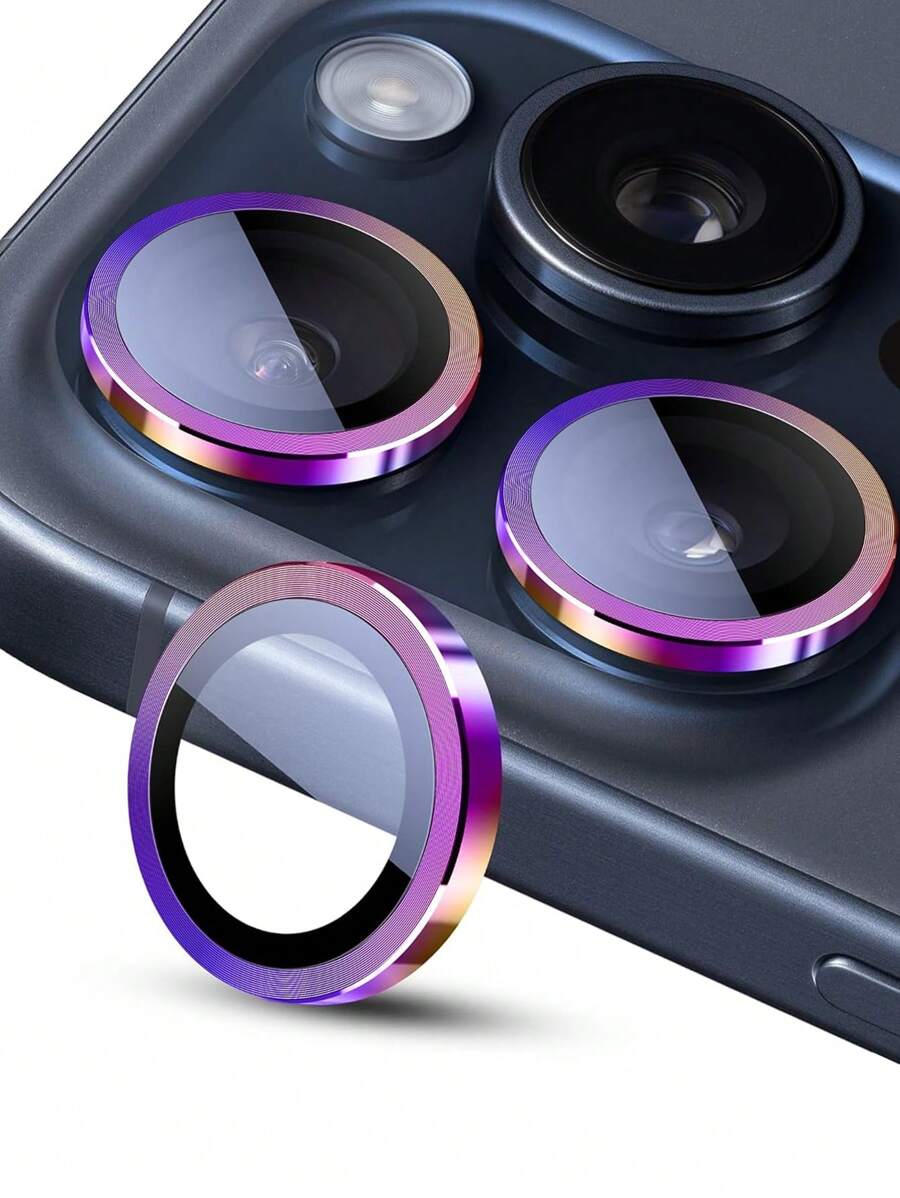 3pcs Multi-Color HD Lens Protector Film, Lens Cover, Lens Ring Compatible With Iphone 15 Pro Max ...