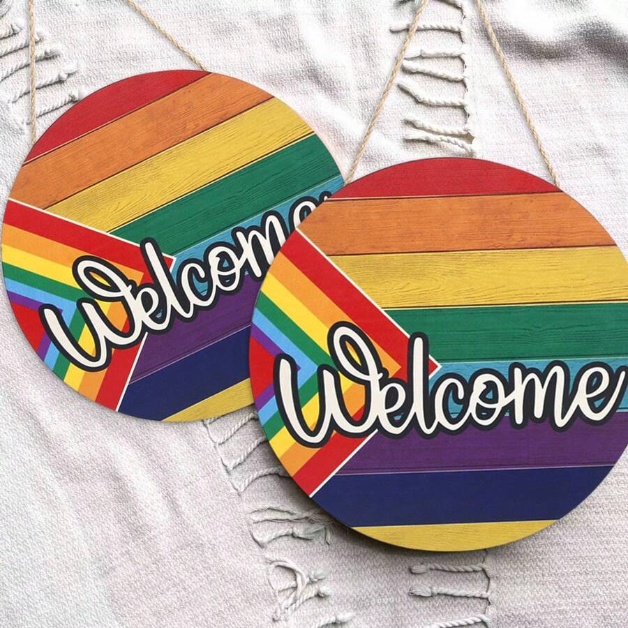 New Cross-Border Proud Day Hanging Rainbow Wooden Pendant Theme Party ...