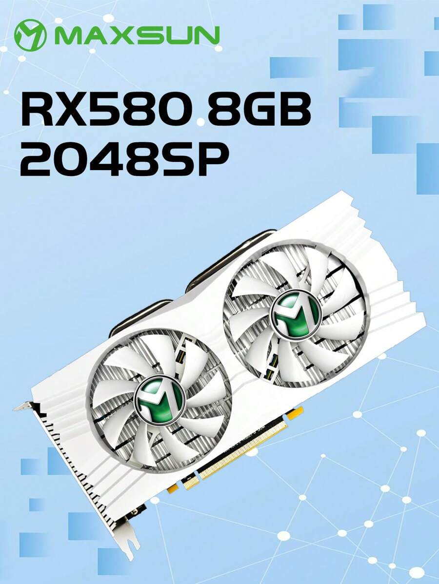 MAXSUM Graphics Card AMD RX580 8GB GDDR5 256Bit 2048SP PCIExpress 3.0 ...