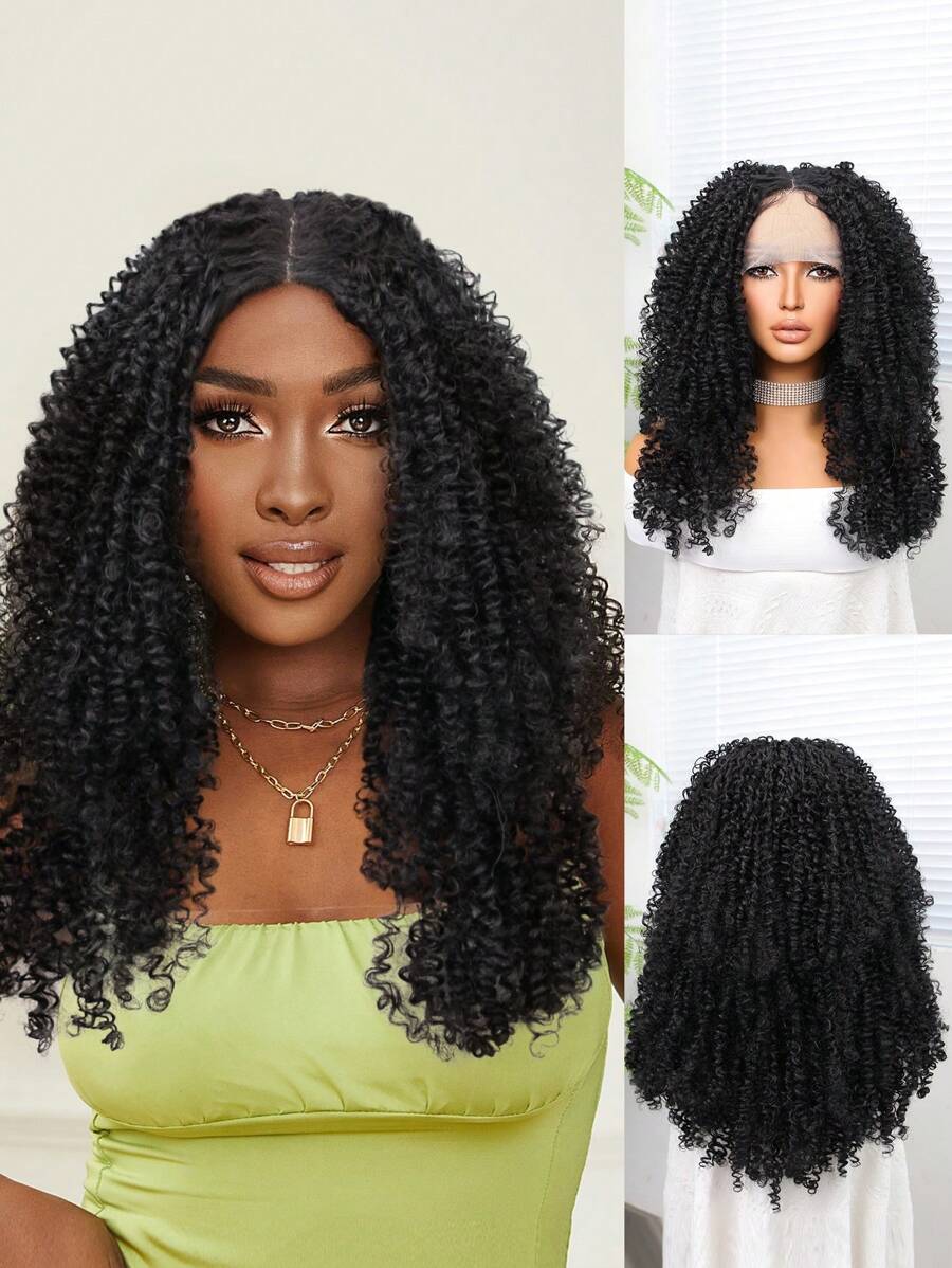 T-Part Lace Frontal Wigs 13*4.5*1 Pre-Plucked Hairline Synthetic Heat ...