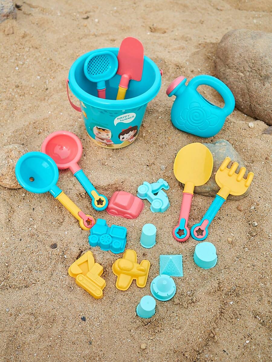 18pcs Set, Seaside Play Pine Stone Green Beach Toys, Digging Sand ...