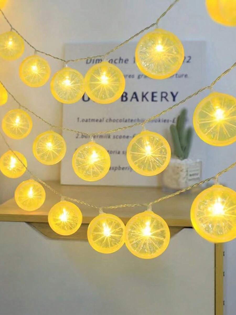 1 pieza Luz de cuerda LED con diseño de limón amarillo/verde o sandía ...