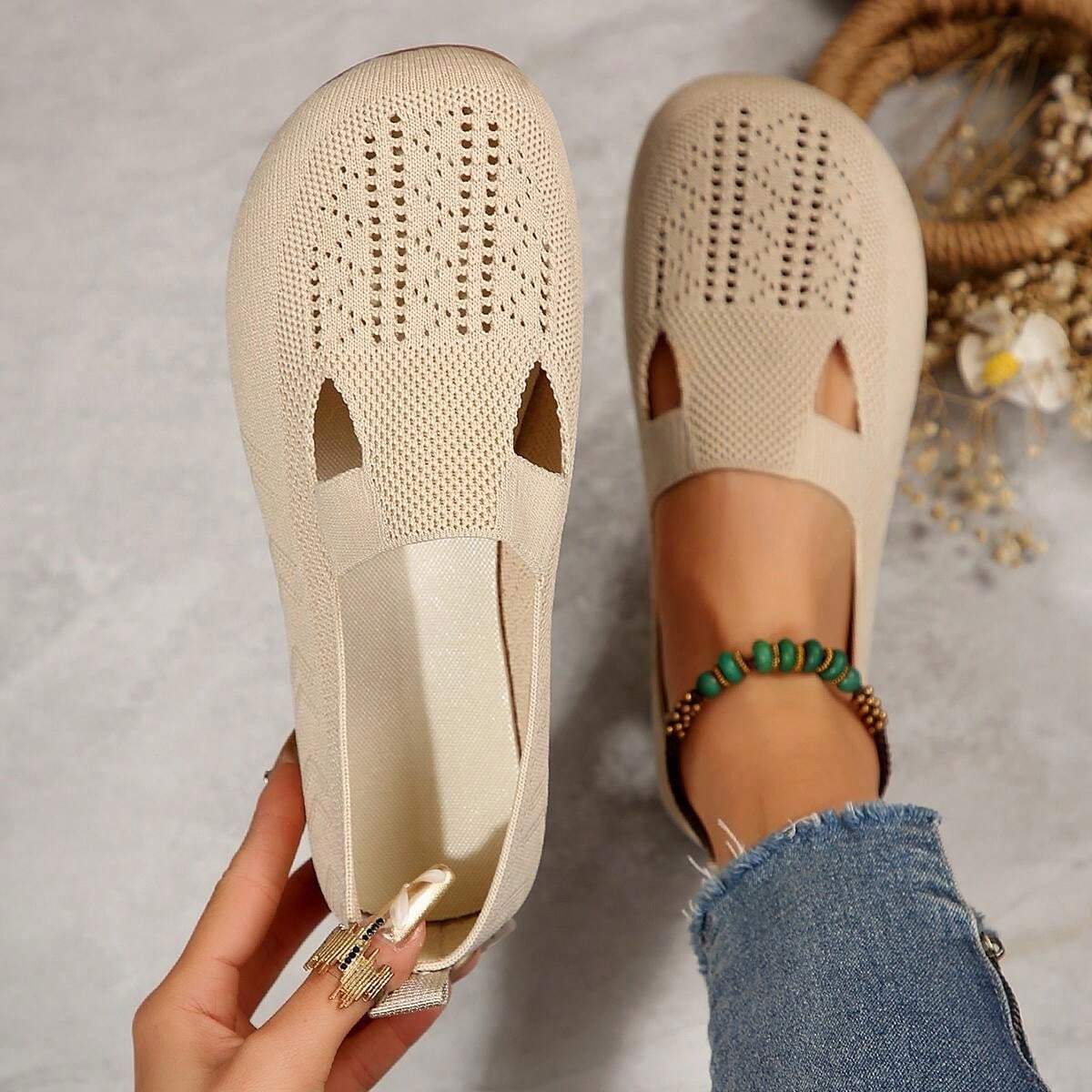Women Round Toe Flat Shoes, Comfortable For Wearing At Home, Leisure ...