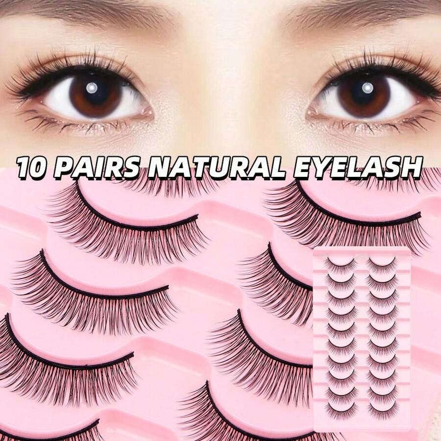 10 Pairs Of 11mm Natural Length B Curl Faux Mink Eyelashes Made Of ...