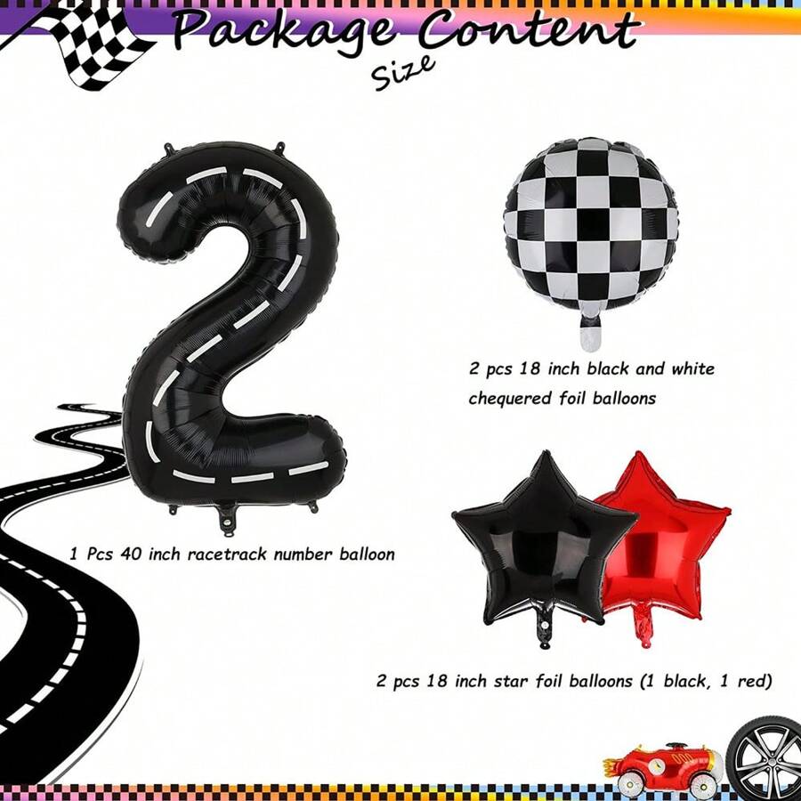 Racing Birthday Balloon 40 Inches (Approximately 101.6cm) Racing Number ...