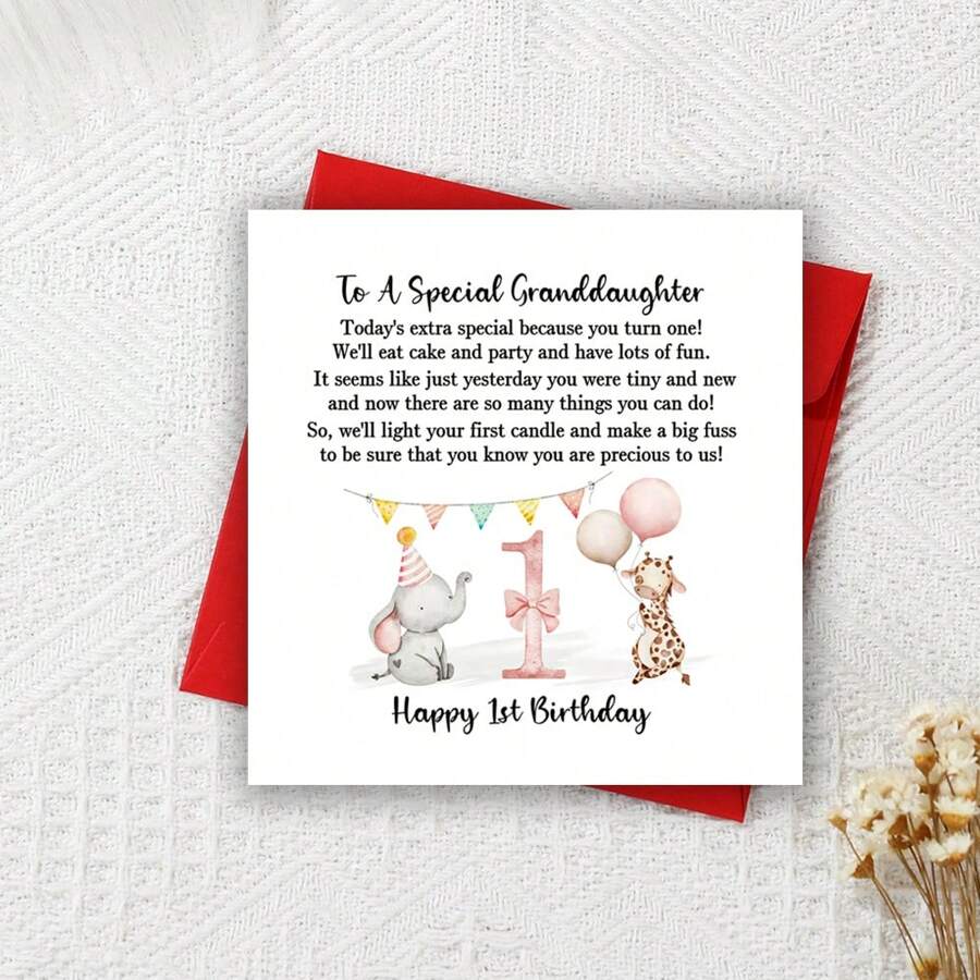 GRANDDAUGHTER 1st Birthday Card Personalised Granddaughter First ...