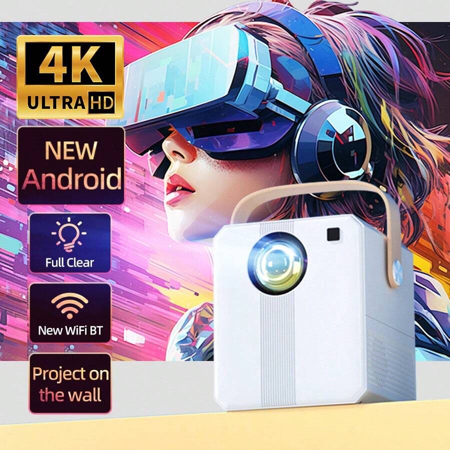 2024 New Super Clear 5G Smart Projector, 4K Ultra HD Home Theater ...
