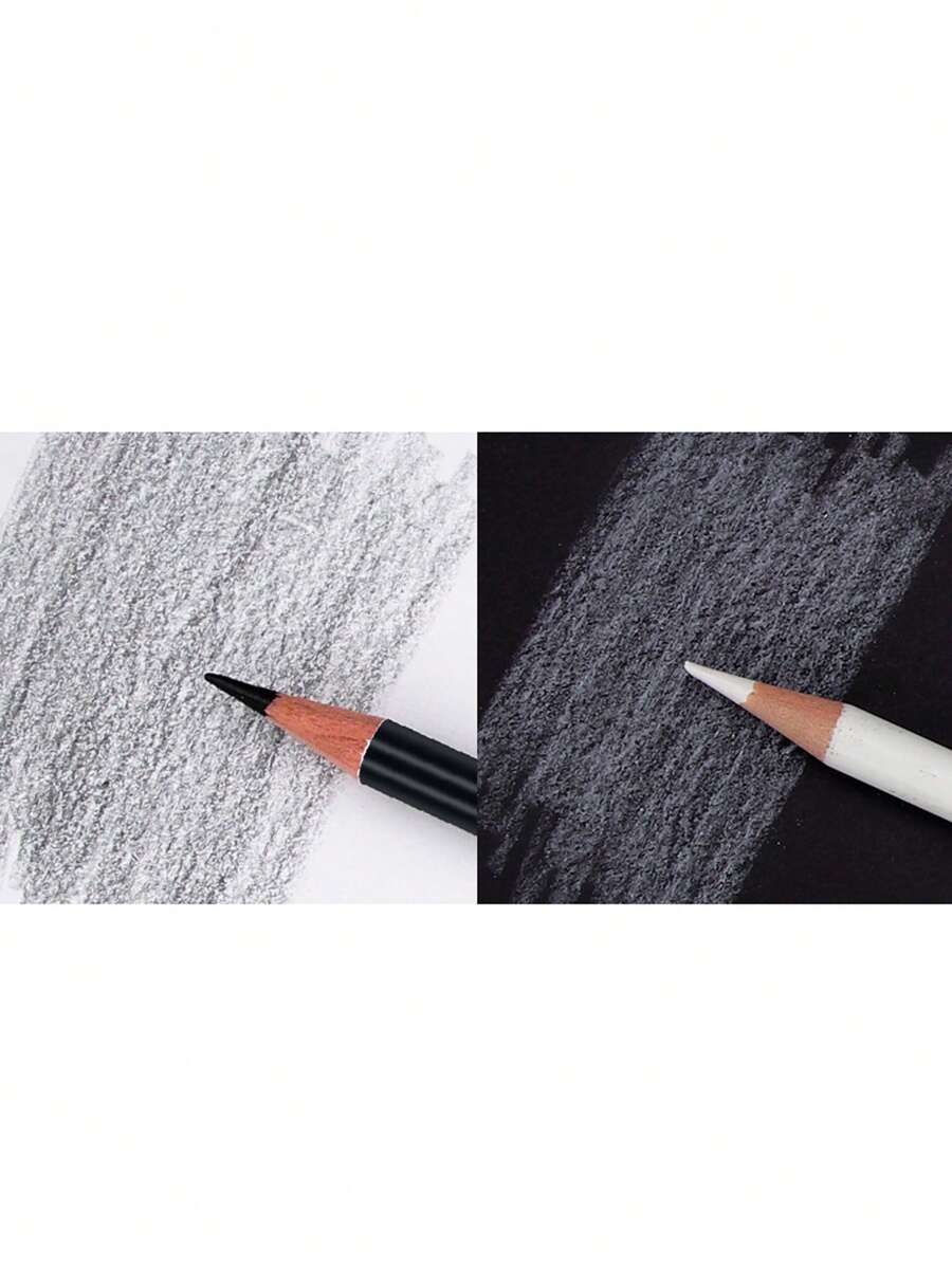 12Pcs Black White Color Pencils - Permanent Colored Drawing Pencil Oil ...