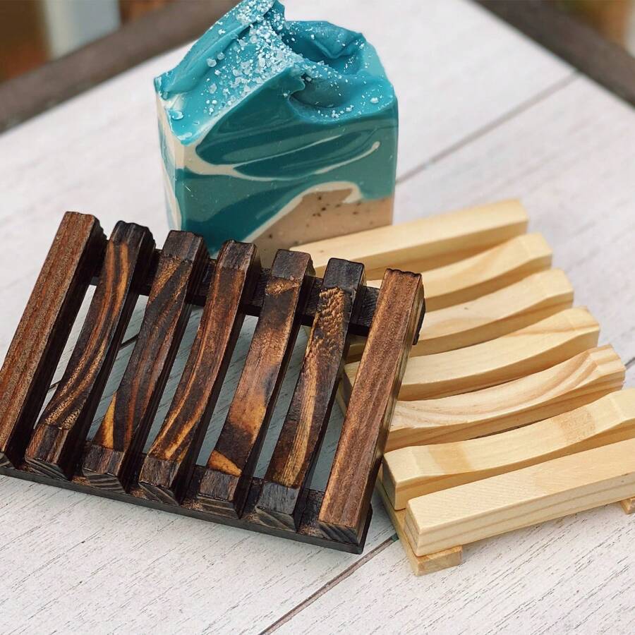 Wooden Soap Dish For Shower, Shower Soap Holder, Self Draining Bar Soap ...