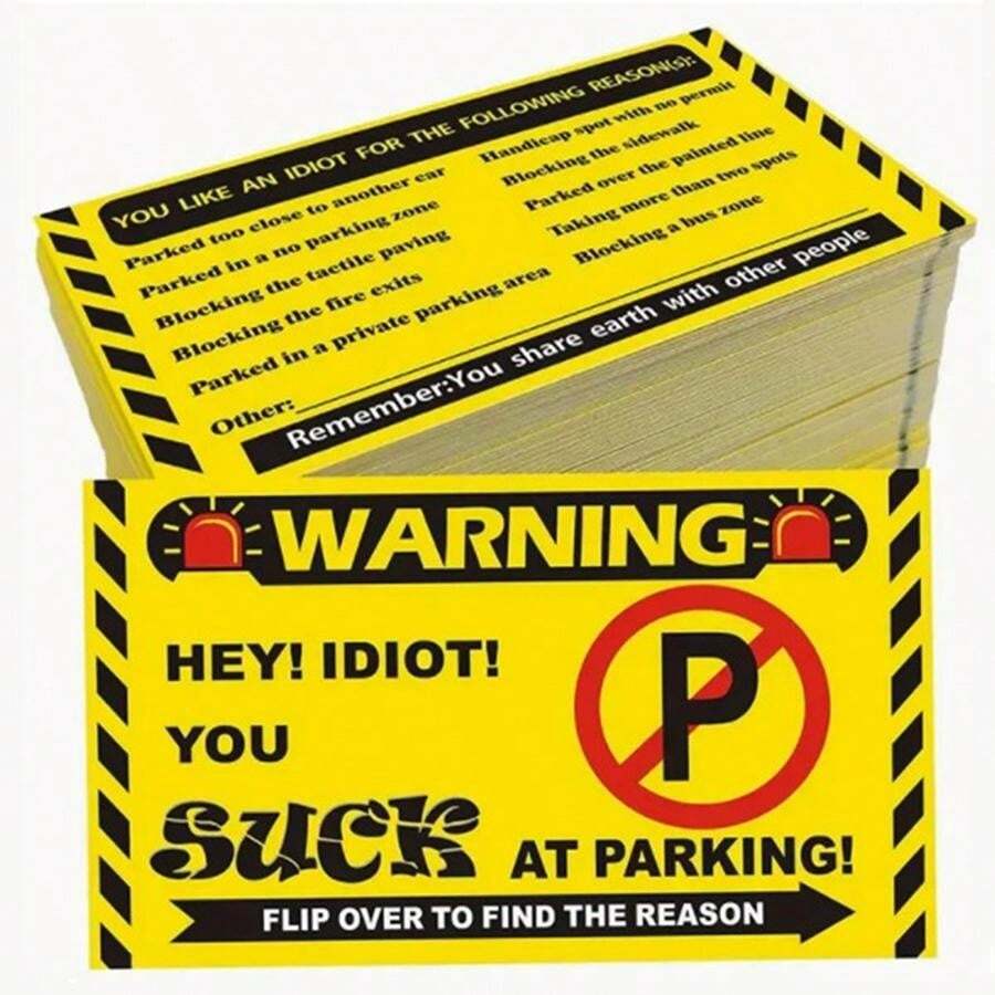 50pcs/Pack Funny Parking Cards, Parking Warning, Bad Parking Warning ...