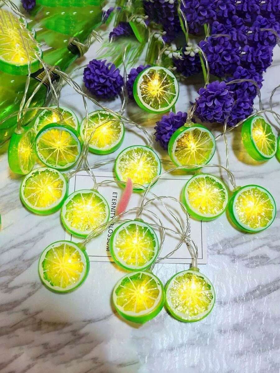 1pc Yellow/Lime/Green Lemon Slice Or Watermelon LED String Light ...