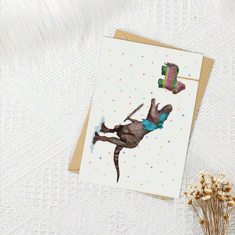 Dinosaur Birthday Card, Birthday Cards, T-Rex Birthday Card, Funny Card ...
