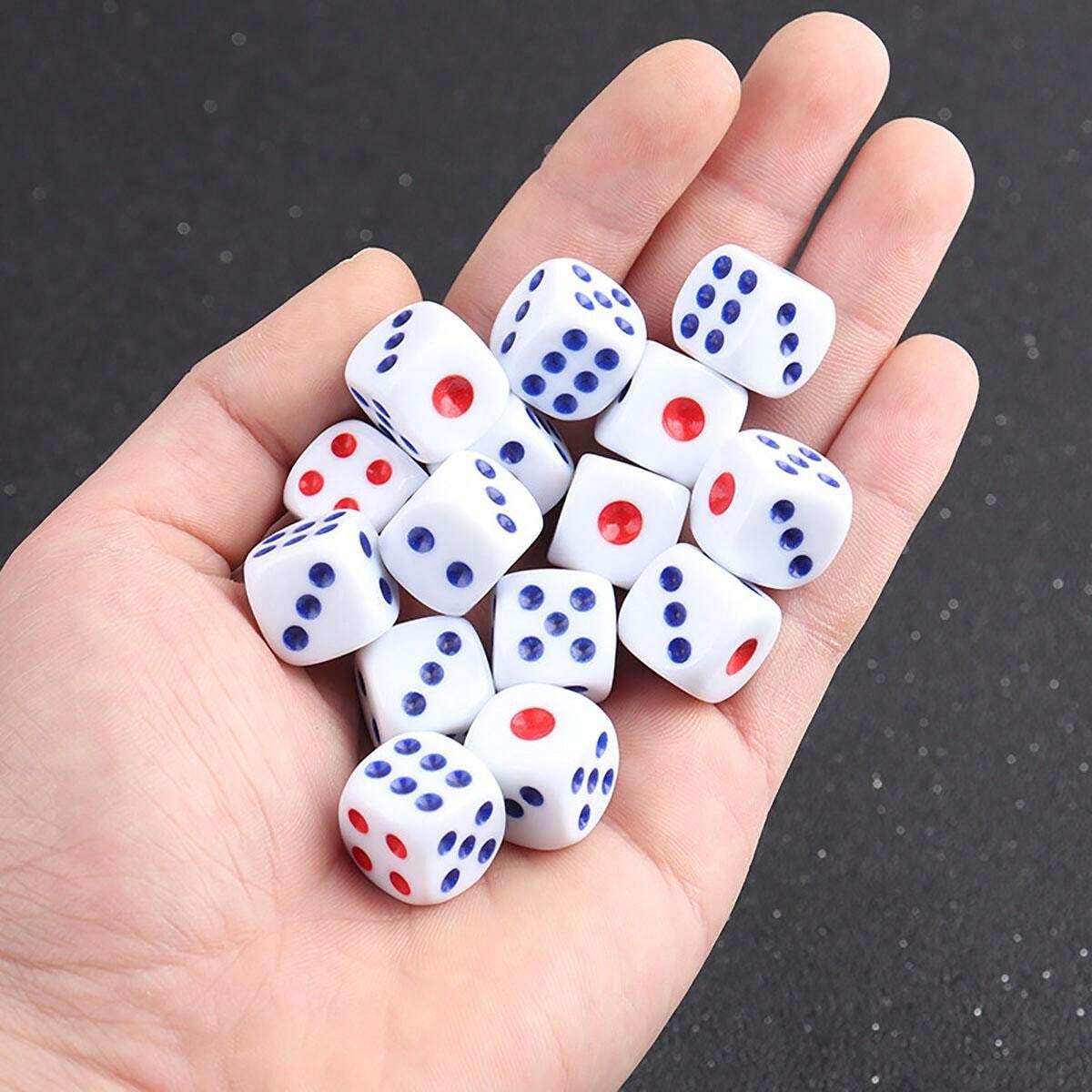 10pcs Multi-Color 14mm Dice White Dots Dice Set For Bar Party ...