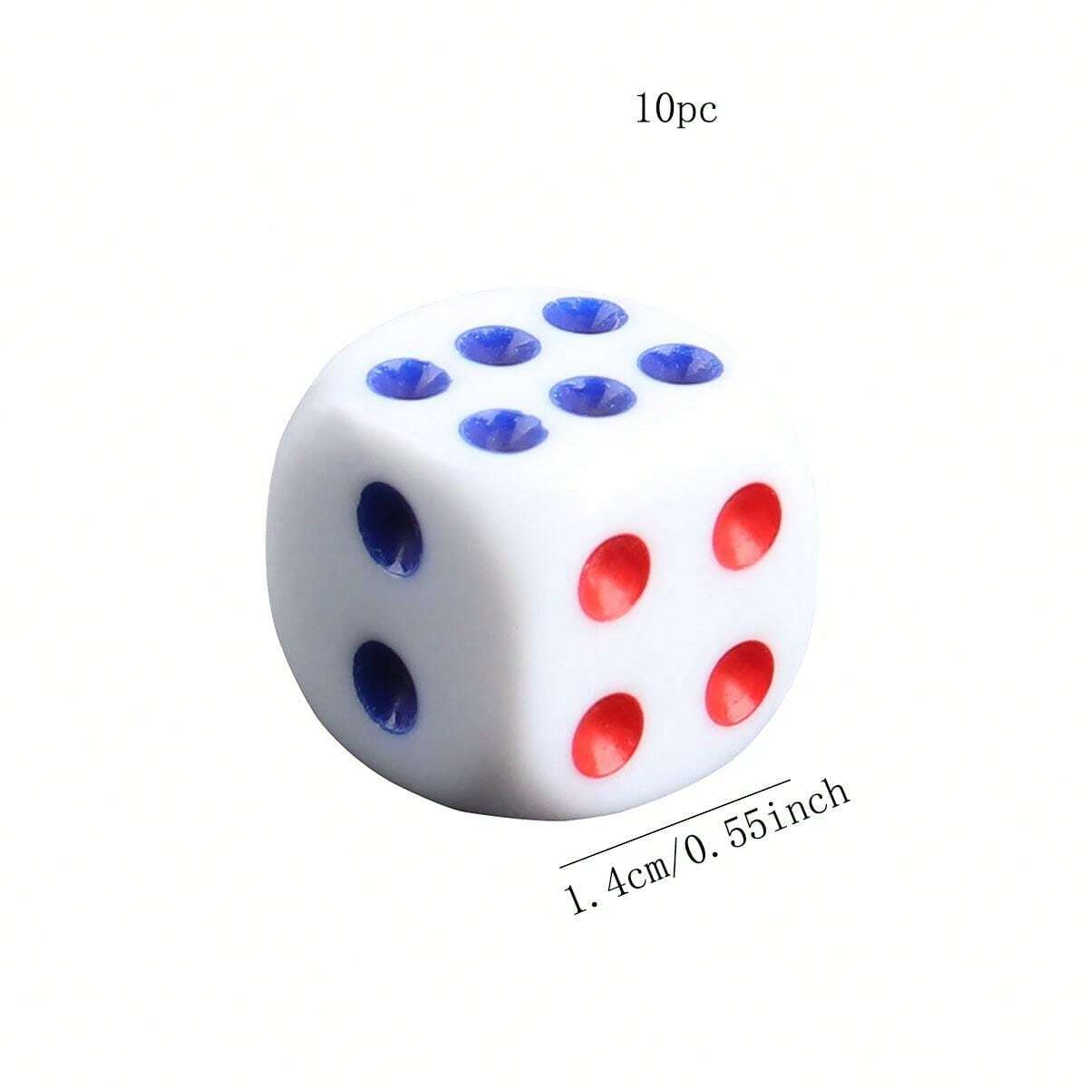 10pcs Multi-Color 14mm Dice White Dots Dice Set For Bar Party ...
