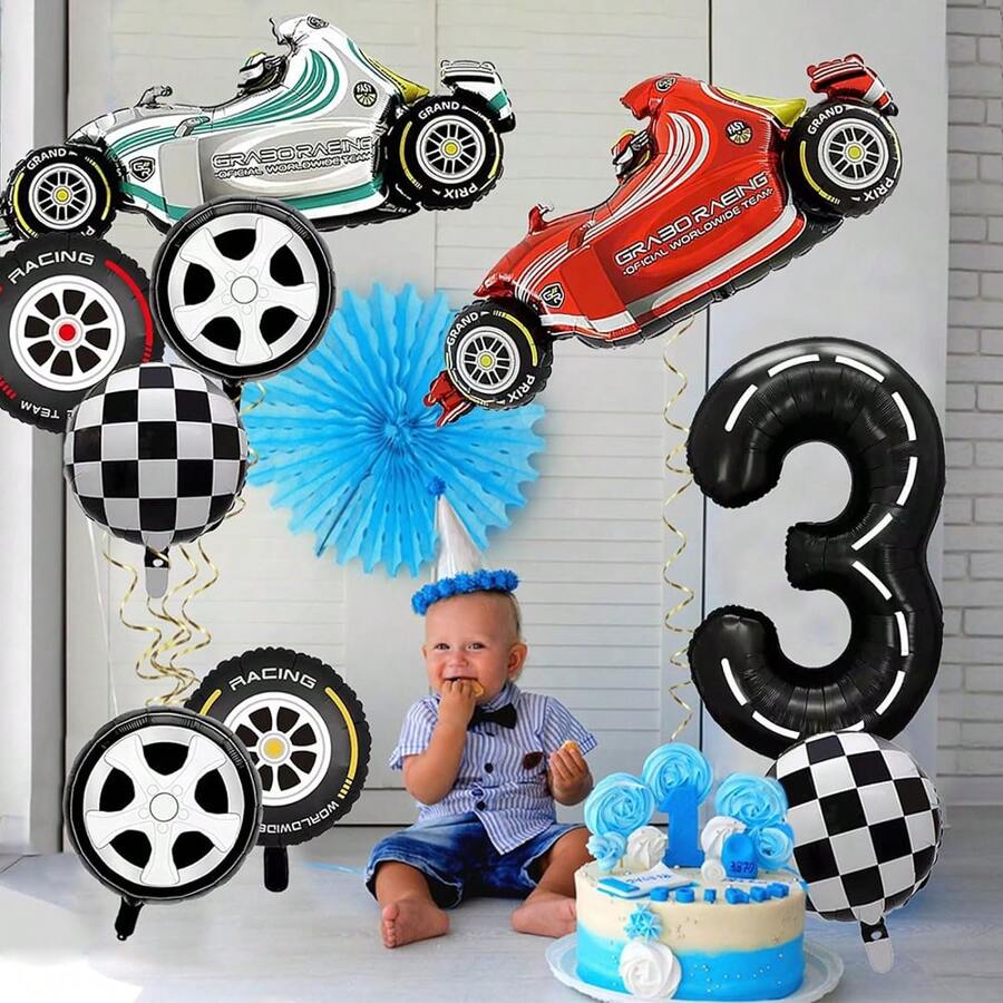 Globo de coche de carreras en decoración de 43 pulgadas para fiesta de ...