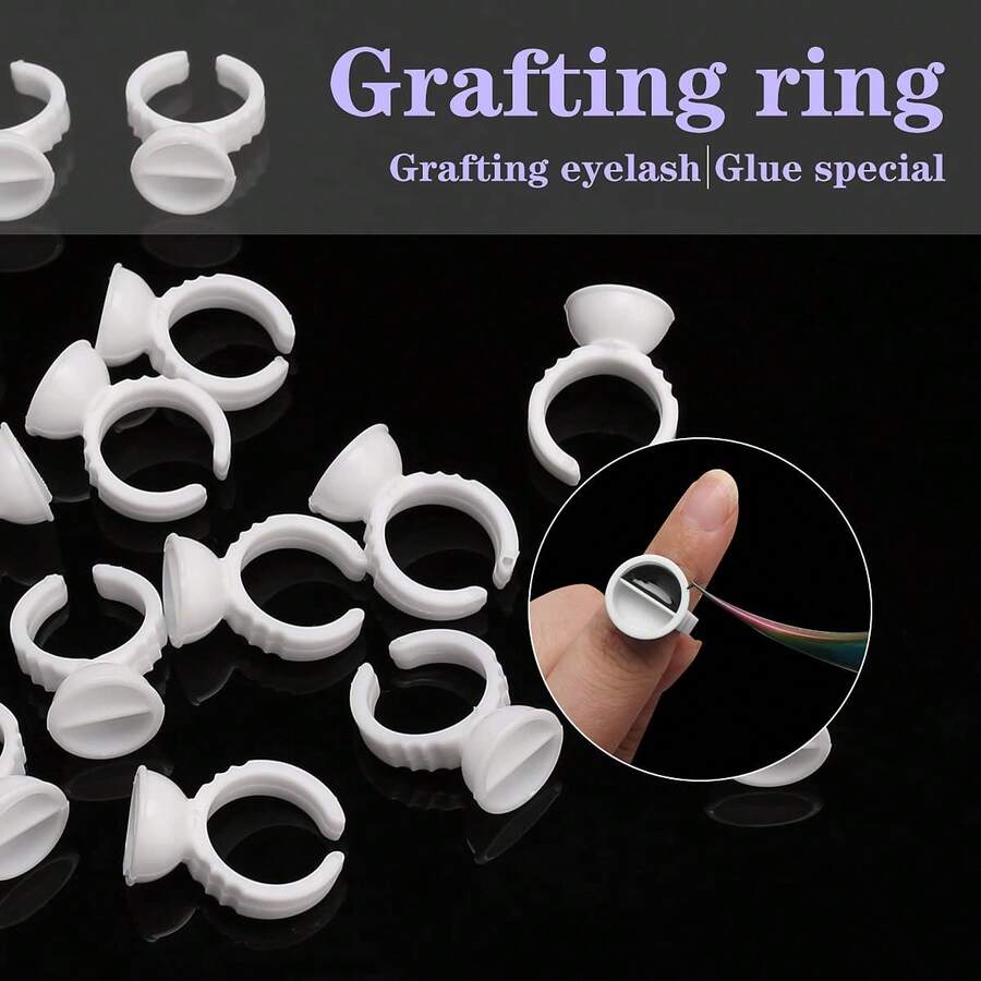 100 Pcs Glue Rings For Eyelash Extensions, Circle-Shaped Lash Glue ...