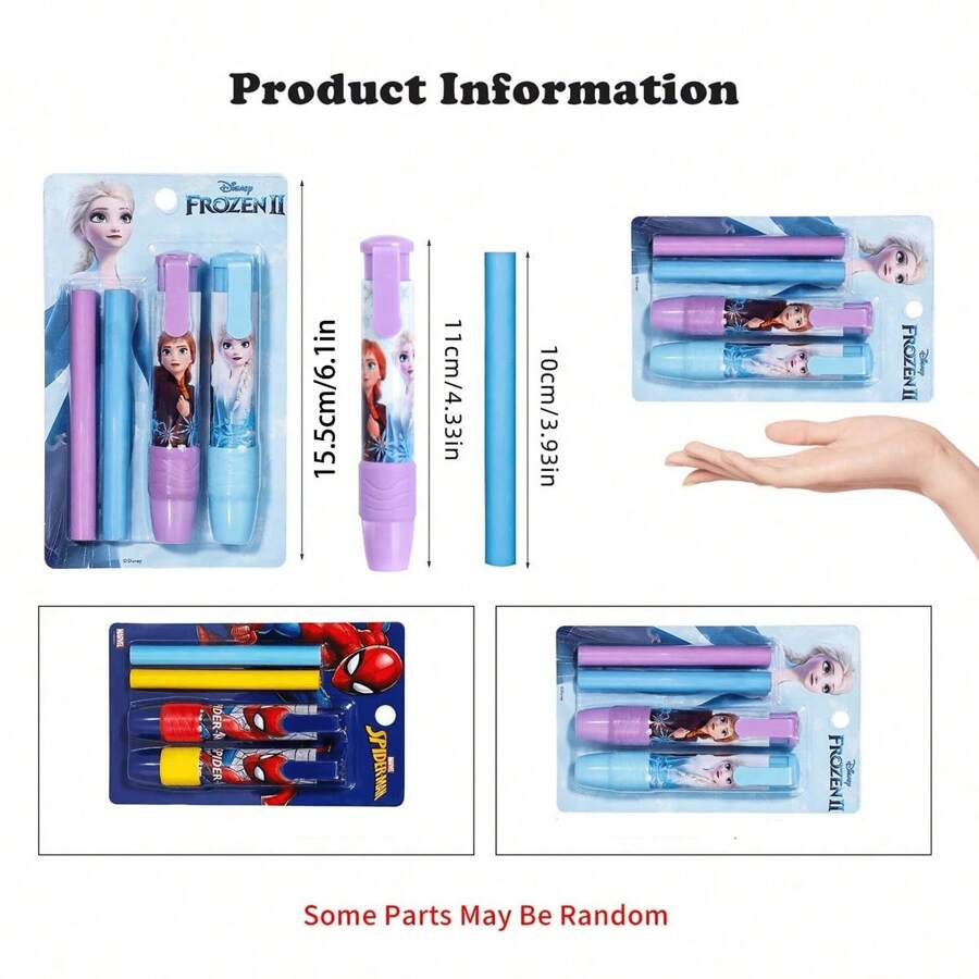 Disney 2pcs/Set Disney Children Press The Eraser Spider Man Frozen Anna ...
