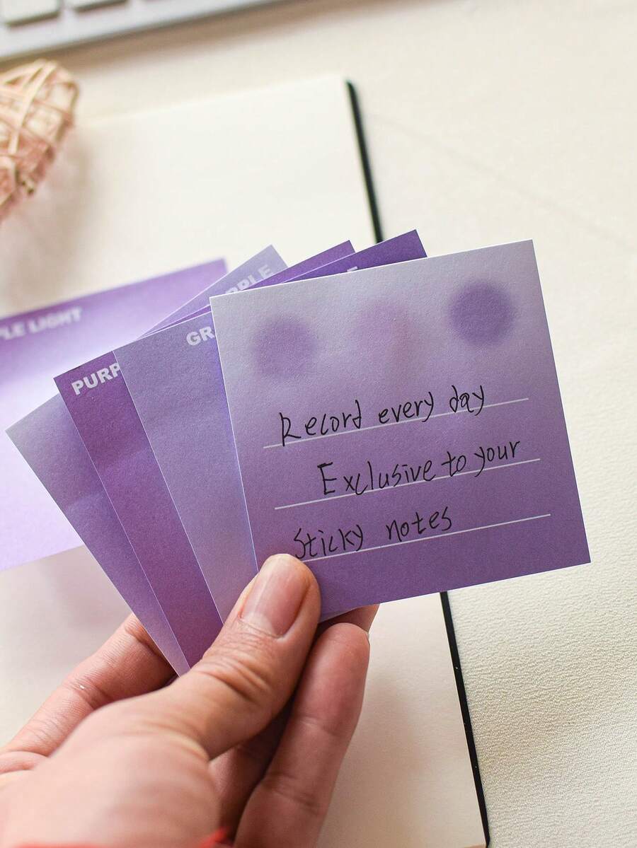 80 Sheets In Total, 4 Styles. Halo Gradient Blush Adhesive Notes ...