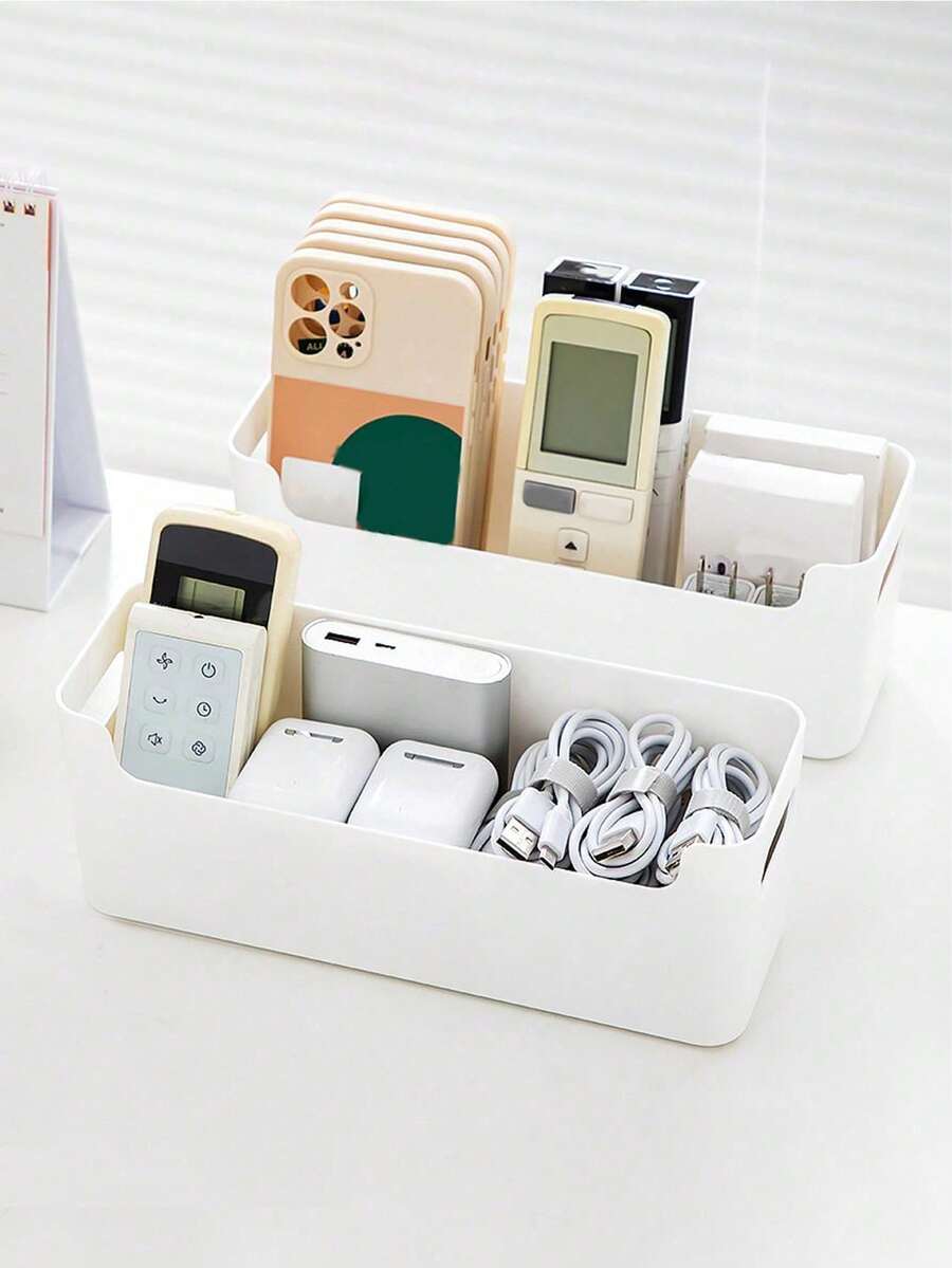 1pc Wall-Mounted Data Cable Organizer Box Desktop Wall Hanging Mobile ...