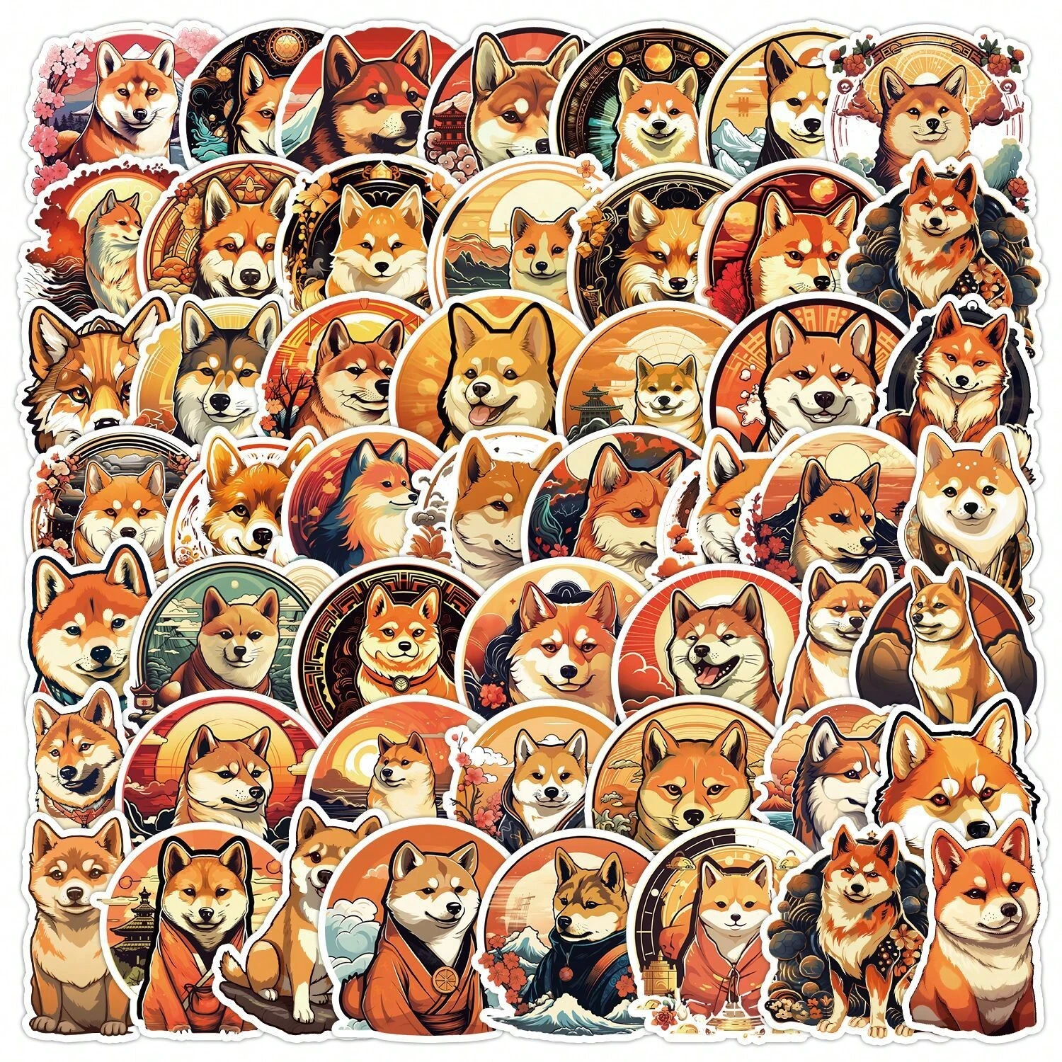 50pcs Cartoon Shiba Inu Anime Guka Stickers With Graffiti Design For ...