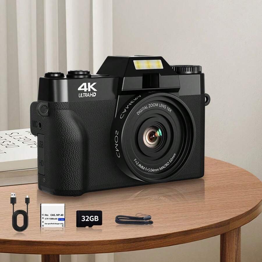 4K Digital Camera, 56MP Vlogging Camera For Beginner With 3.0 Inches ...