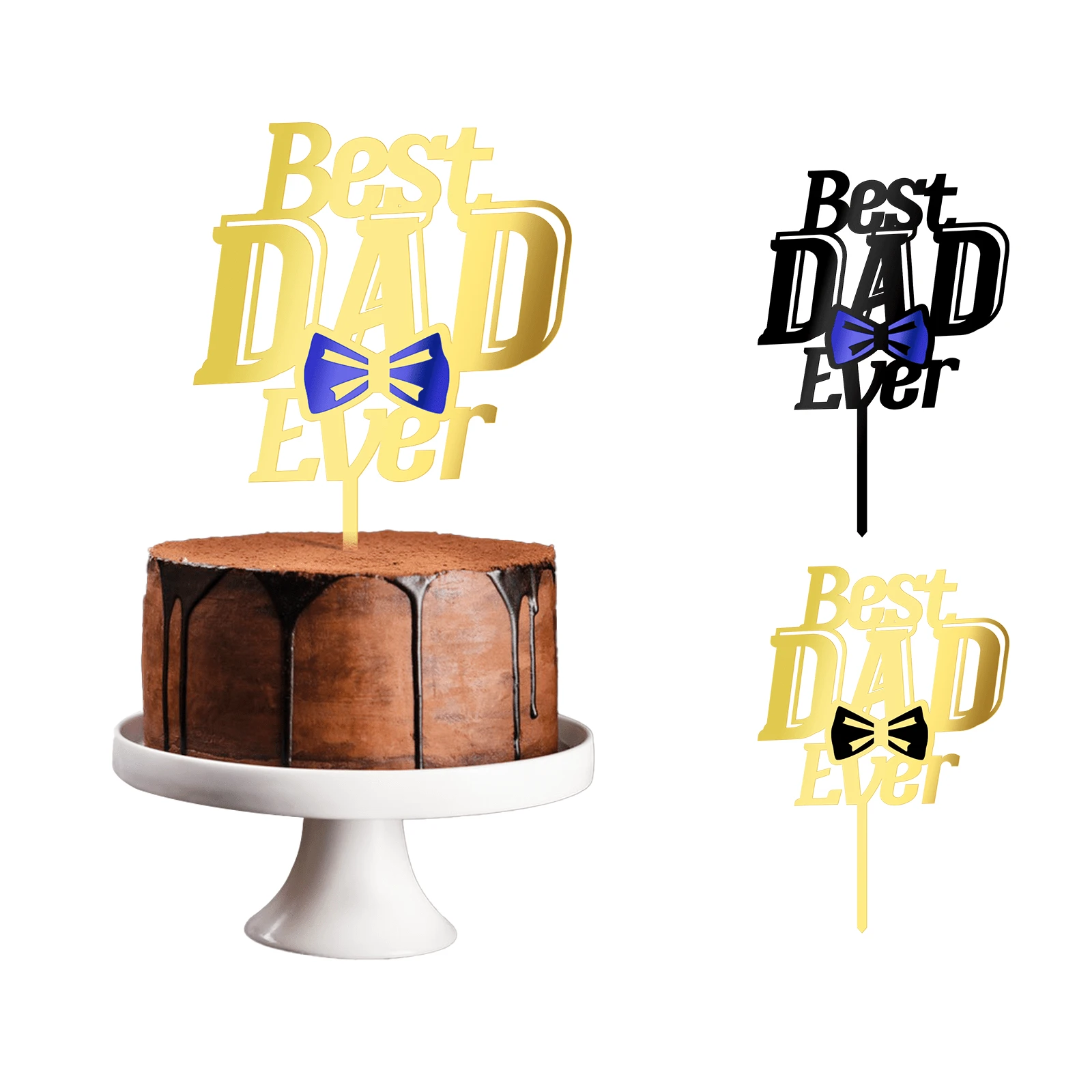 Best DAD Ever Cake Topper Double Layered Acrylic Father's Day Cake ...