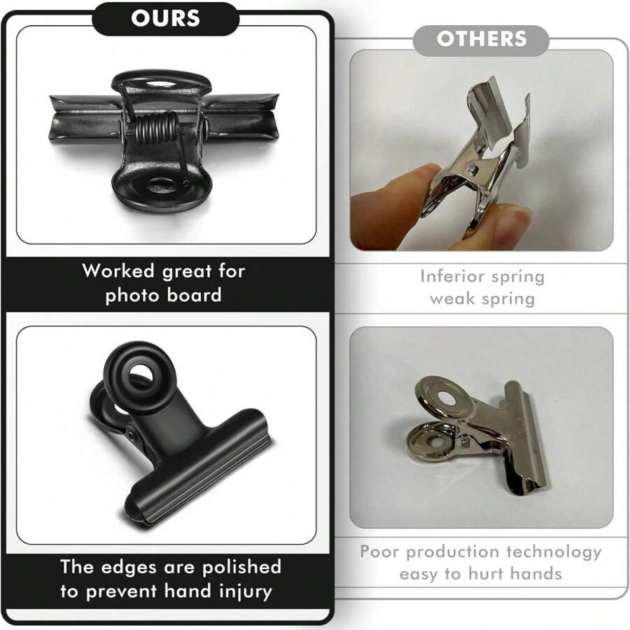 20pcs Stationery Bulldog Clips With Thumb Tacks, Ideal For School Art ...