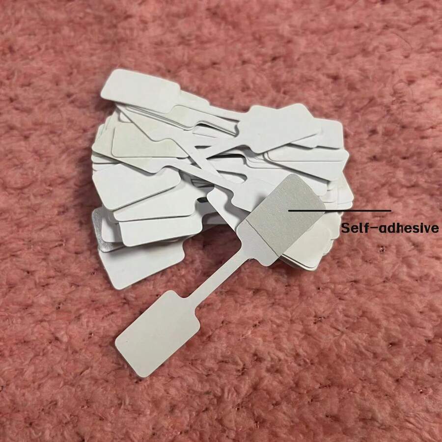 500pcs/Roll New Brown & White Price Tag Stickers Jewelry Round Barbell ...
