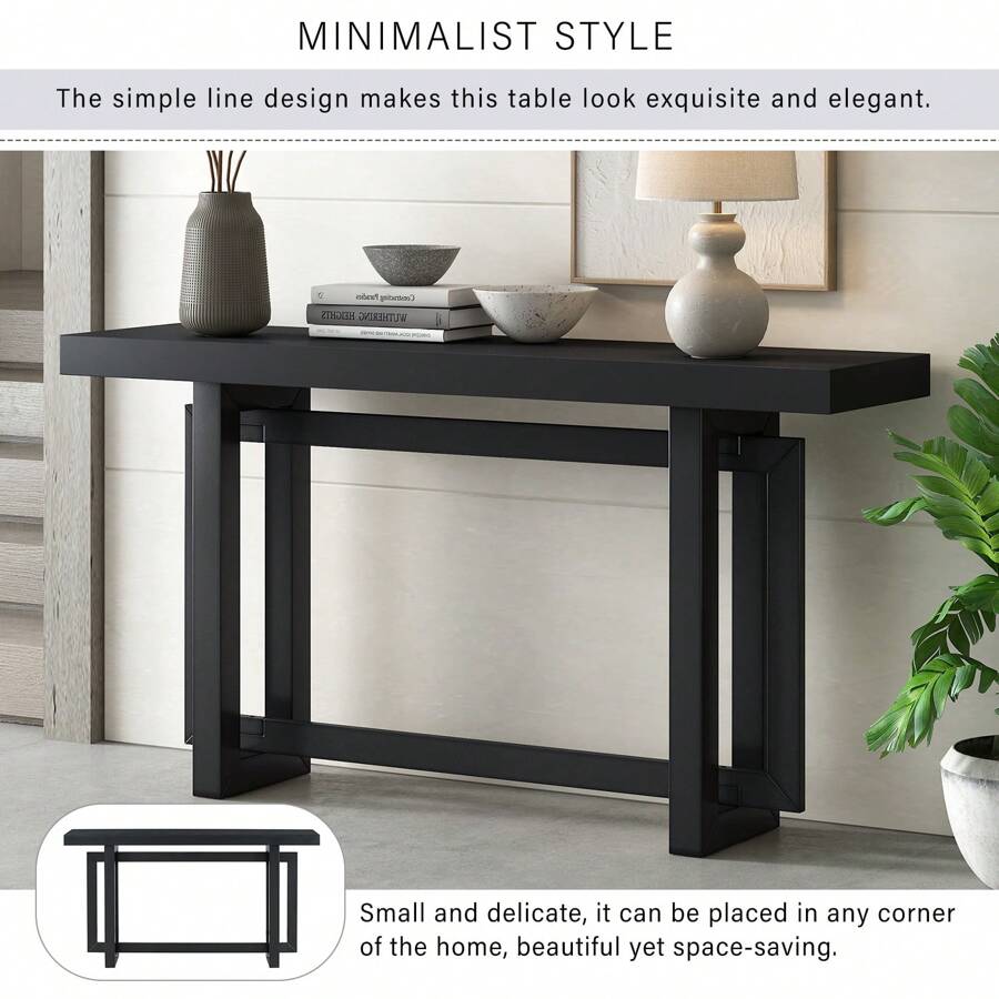 Contemporary Console Table With Industrial-Inspired Concrete Wood Top ...