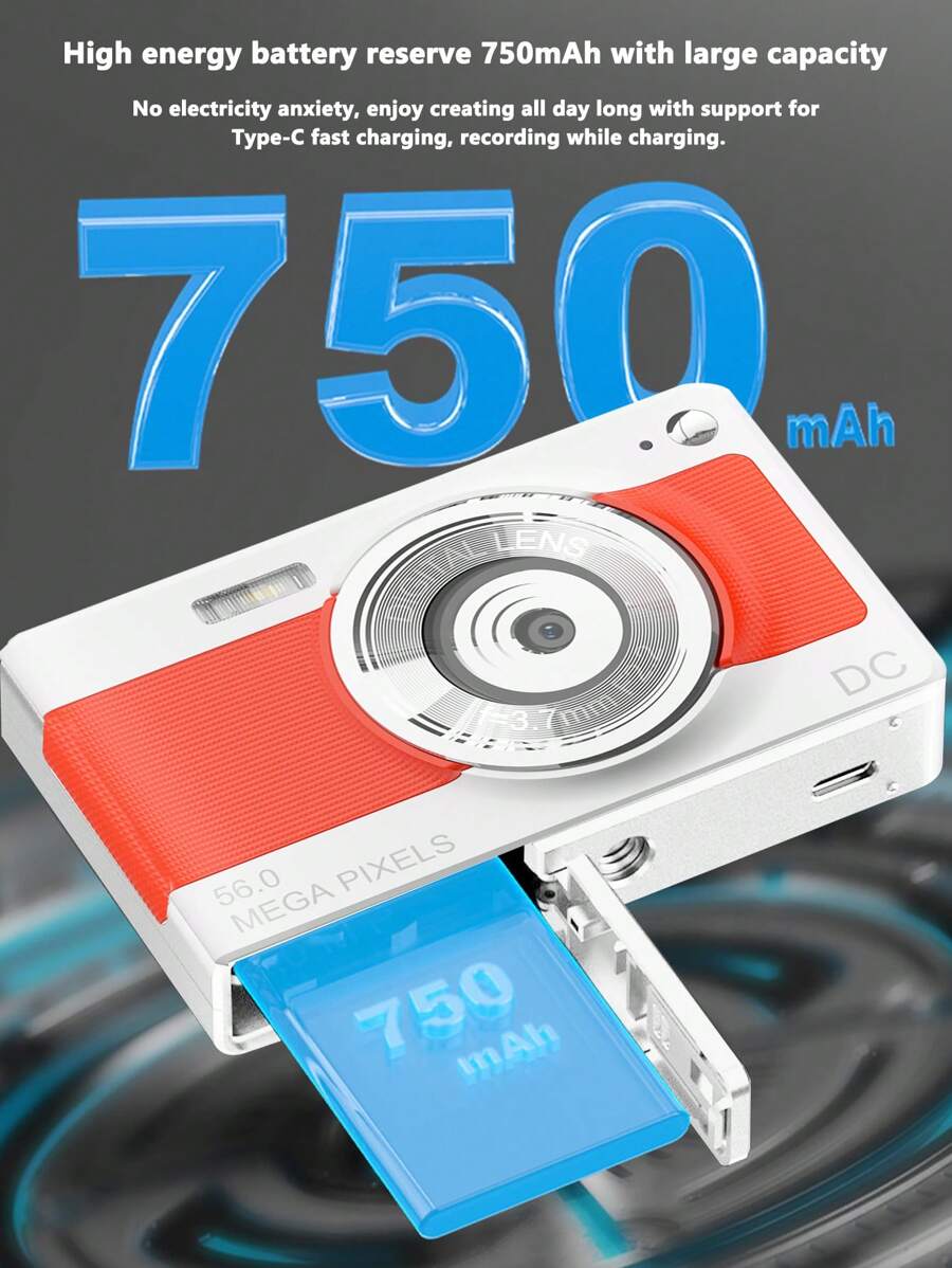 Fotocamera digitale portatile CCD, con autofocus, display ultra HD da 2 ...