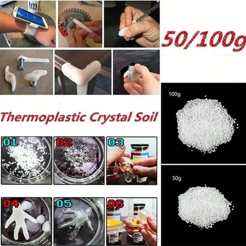 NEW Fashion 50G/100G DIY TPU Polymorph Thermoplastic Moldable Plastic Pellet Crystal ...