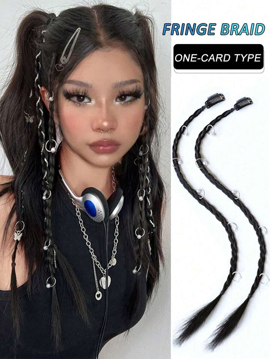 Fake Braid Children Y2k Sweet Cool Spice Dreadlocks Small Clip Ponytail ...