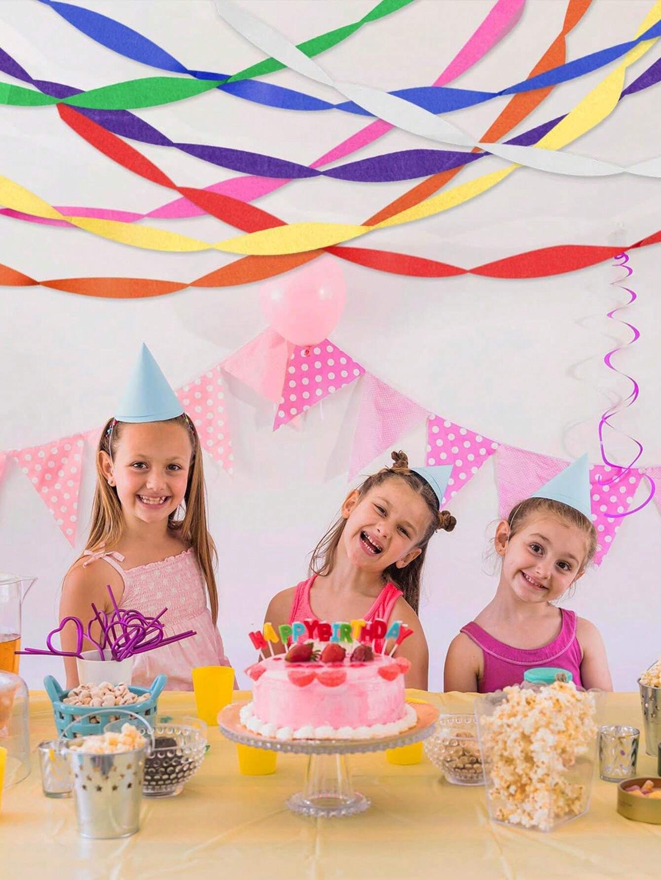 8 Rolls 656ft Crepe Paper Streamers , Pack Of Rainbow Assorted Colored ...