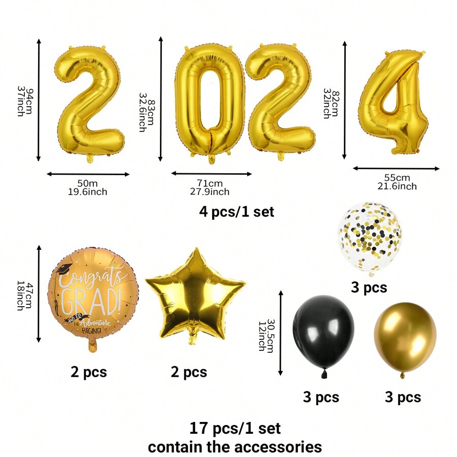 2024 Graduation Theme Balloon Set For Graduation Ceremony Parties ...