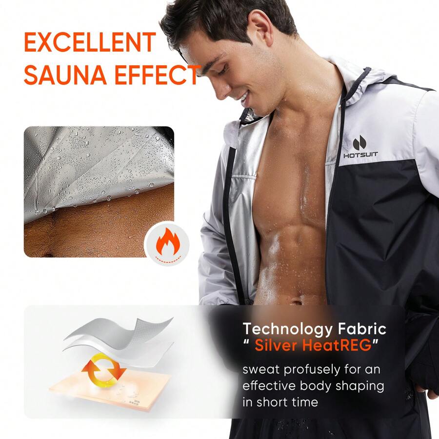 HOTSUIT Sauna Suit For Men Weight Loss Sweat Suits Gym Workout Exercise ...