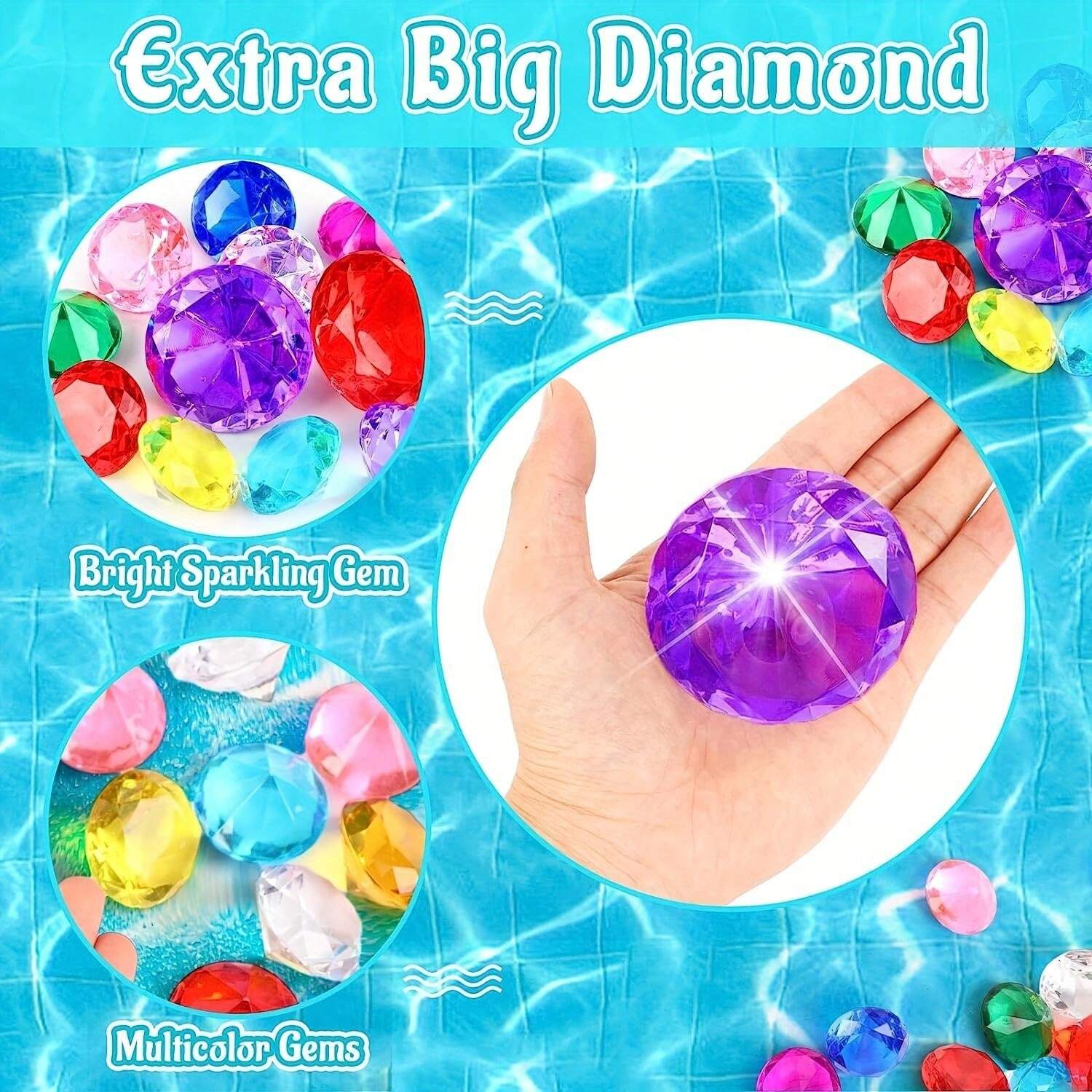 Gemstone Set Gemstone Pool Toys - 5 Pack Of 20-40mm Diamond And Large ...