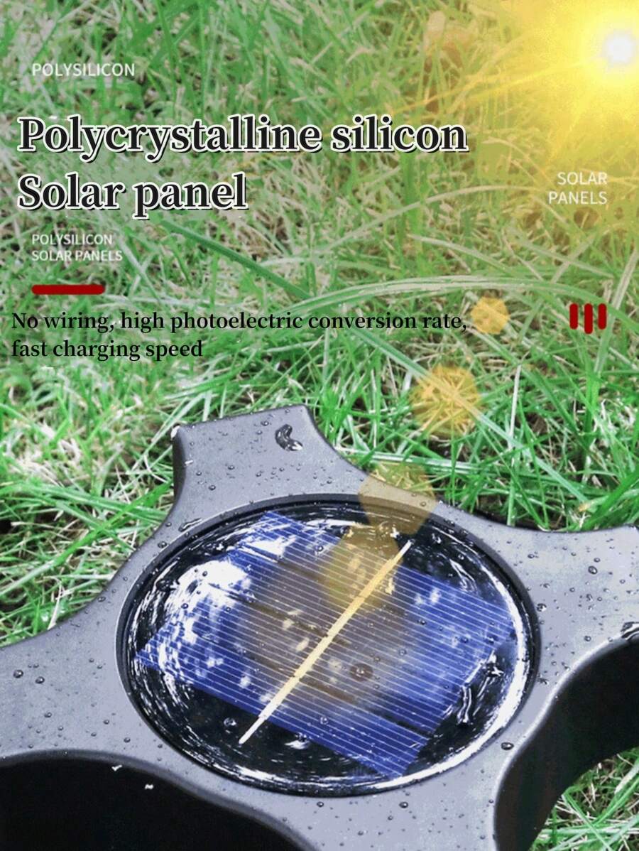 4/1pc Outdoor Solar Powered Wall Light With Four-Sided Light Emission ...