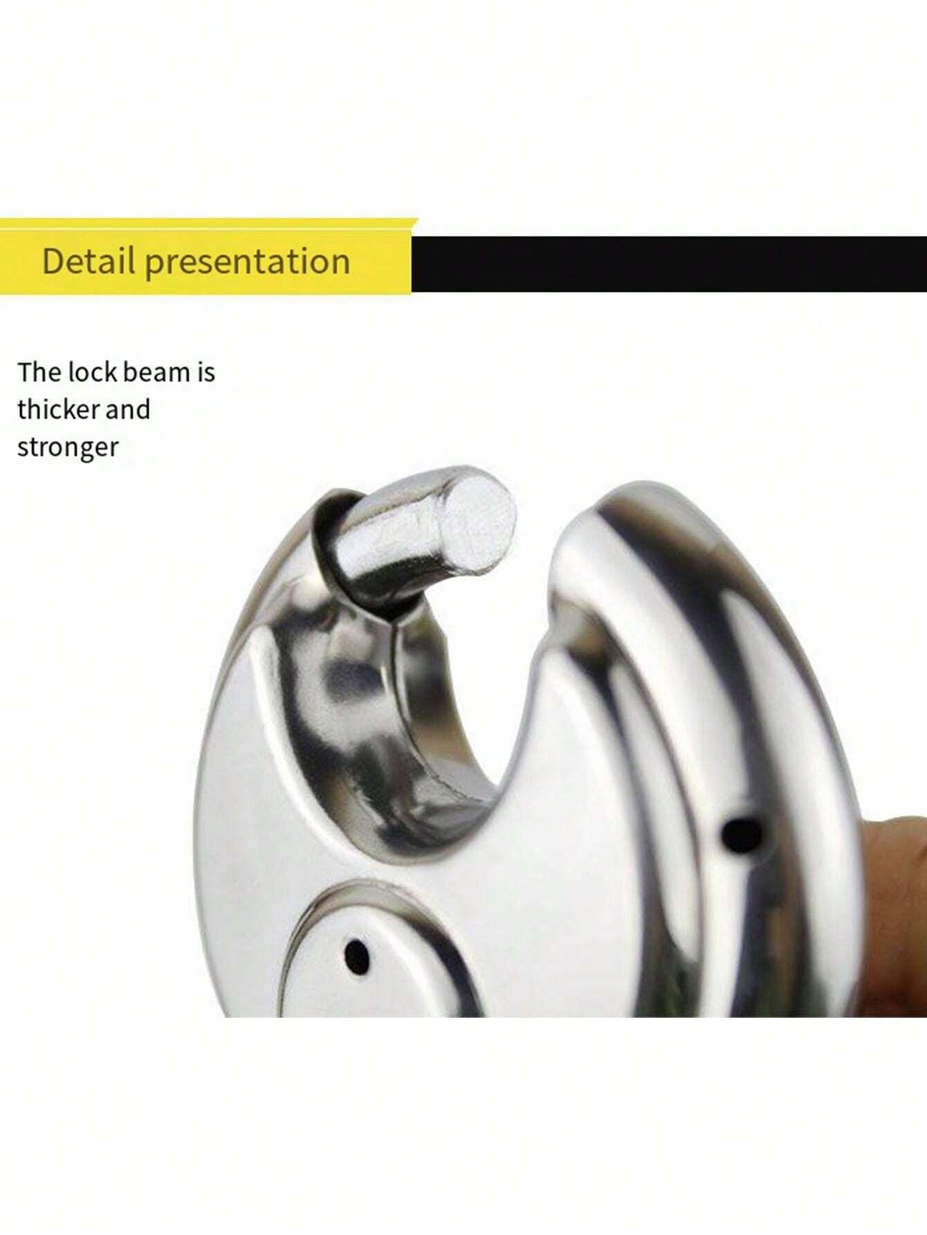 One 70mm Stainless Steel Round Disc Lock For Warehouse Door, Chain Lock ...