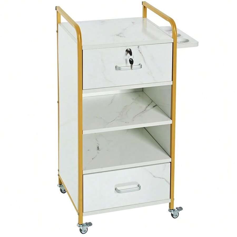 Home Salon Storage Station Cabinet Locking Drawer, Barber Station Salon ...