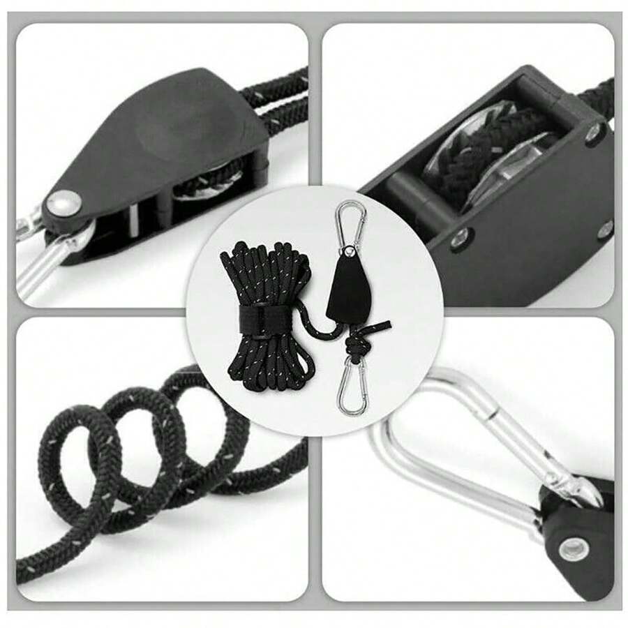 5M Portable Adjustable Fix Camping Rope, High Strength Fast Release Pulley Rope,Portable ...