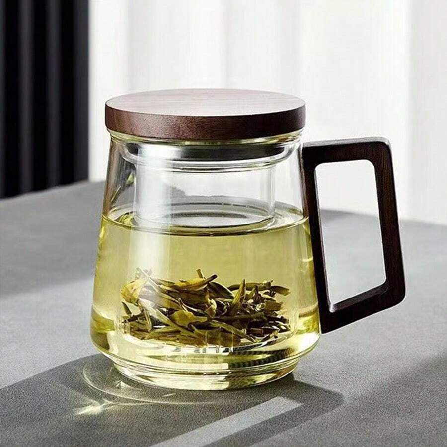 High Heat-Resistant Glass Tea Cup With Tea Leaf Separator And Lid ...