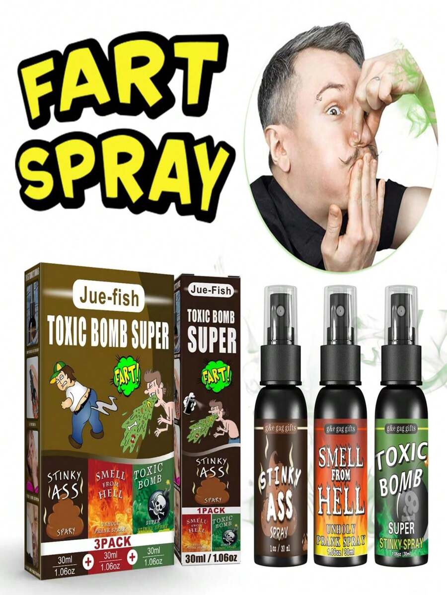 Jue-Fish Fart Spray Prank Toy Funny Stinky Youth Entertainment Poop ...