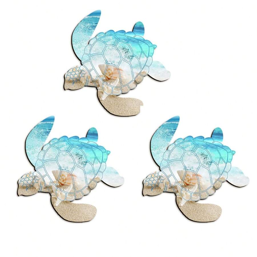 Wooden Turtle Wall Decor -Sea Turtle Wall Art- Ocean Beach Bathroom ...