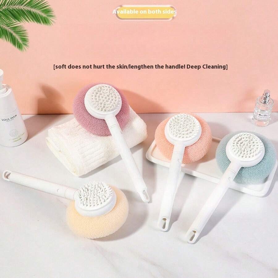 Flower-Shaped Long-Handled Scrubbing Tool For Massage And Cleaning ...