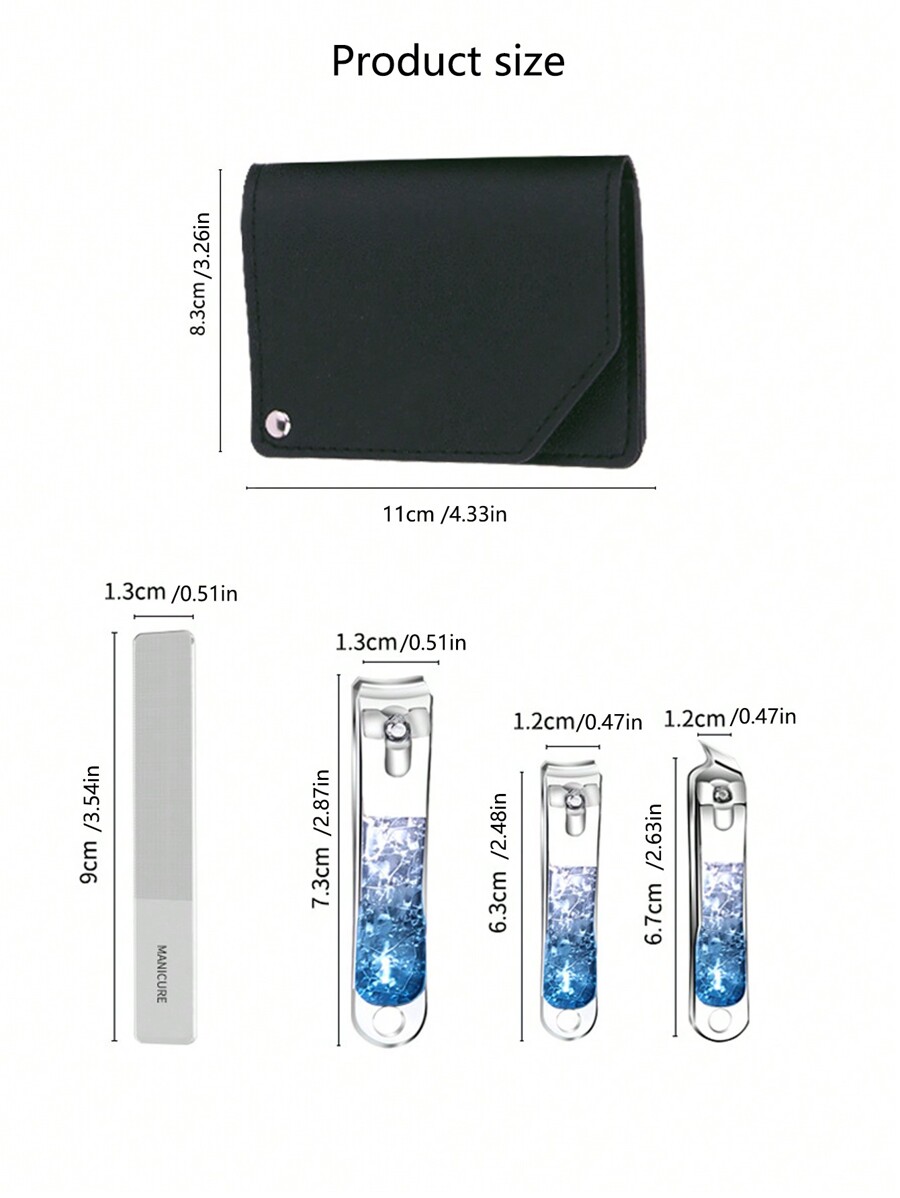 1pc Ice Blue Portable Large Nail Clipper Set Flat Mouth Nail Clippers ...