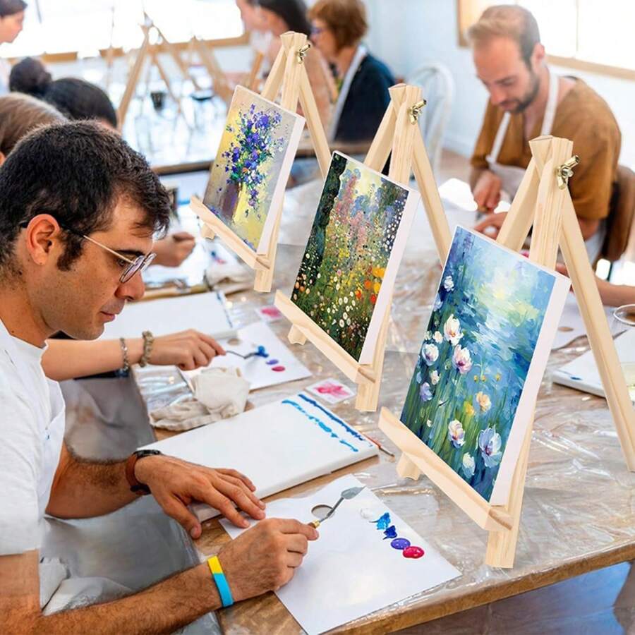 4pcs 9.4 Inch Wood Easels, Easel Stand For Painting Canvases, Art, And ...