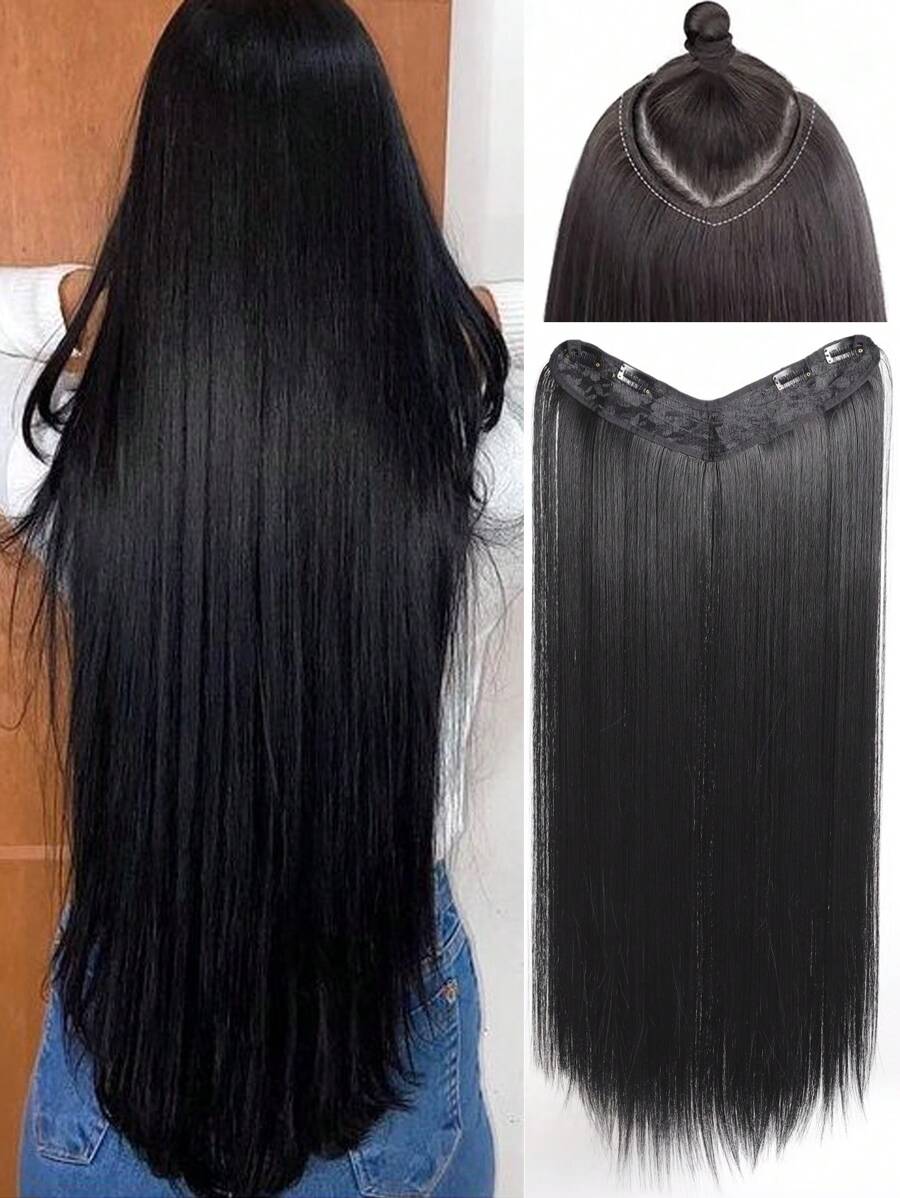 One Piece V-Shaped Hair Extensions,Synthetic Hair Extensions For Long ...